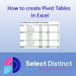 How to create Pivot Tables in Excel - Select Distinct Limited