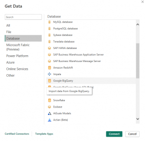 Connect Power BI to Google Big Query - Select Distinct Limited