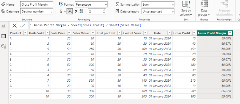 Calculated Columns and Measures in Power BI